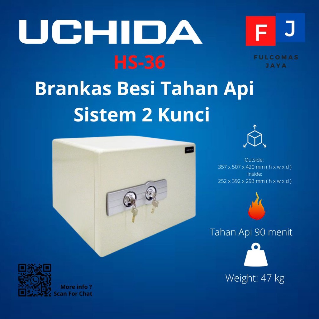 Jual UCHIDA HS-36 | Brankas Besi Tahan Api Sistem 2 Kunci | Shopee ...