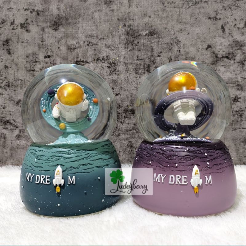 Jual Snowball /Pajangan Bola Kaca Musik Box Astronot My Dream XL (100 ...