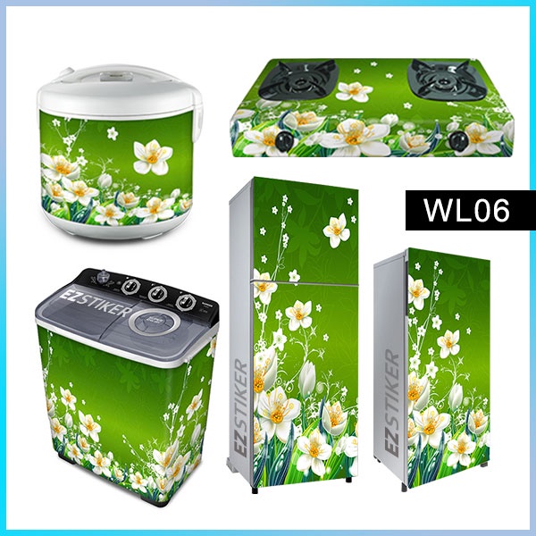 Jual Stiker Kulkas 1 & 2 Pintu, Kompor, Magicom, AC, Mesin Cuci bunga ...