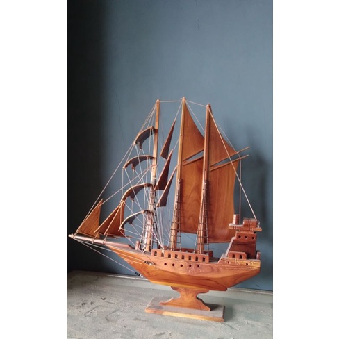 Jual Miniatur Kapal Layar Laut Tradisional Kayu Jati | Shopee Indonesia