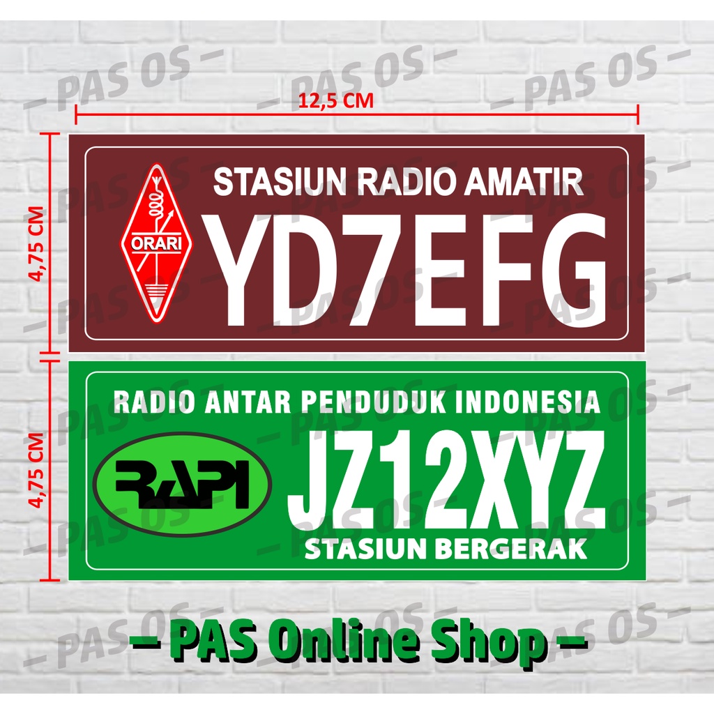 Jual STICKER MINI - STASIUN BERGERAK ORARI / RAPI - CALL SIGN BISA ...