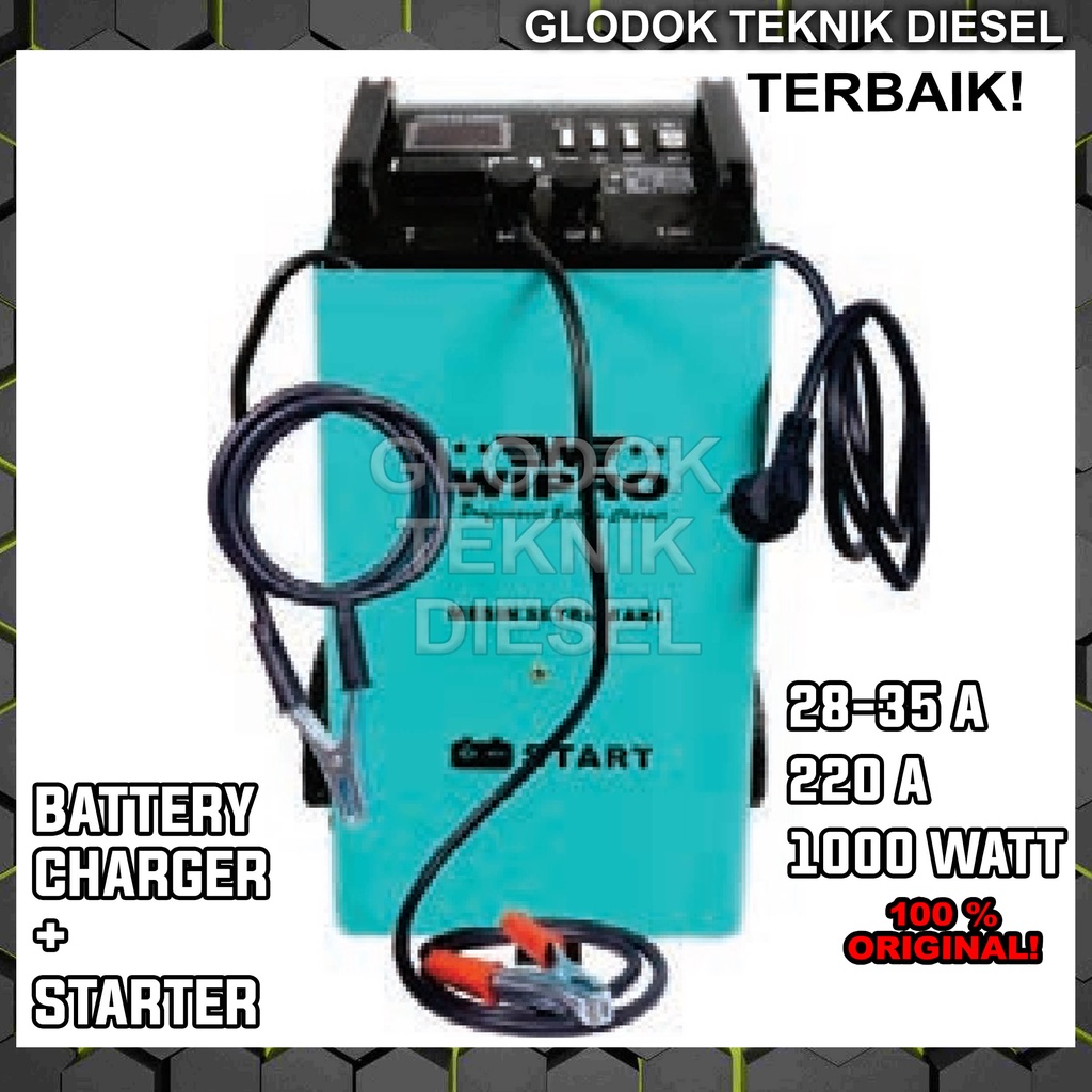 Jual WIPRO Battery Charger + Starter 220 A 1000 Watt KENT 450 R-B Cas Aki ORIGINAL | Shopee ...