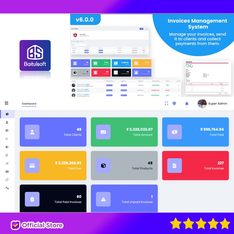 Jual Source Code Aplikasi Invoices Laravel Invoice Management System Billing Management