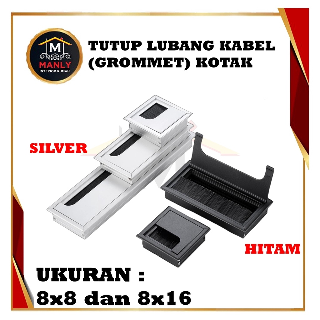 Jual Tutup Lubang Kabel Plastik Kotak - Square Grommet Plastic Silver dan Hitam | Shopee Indonesia