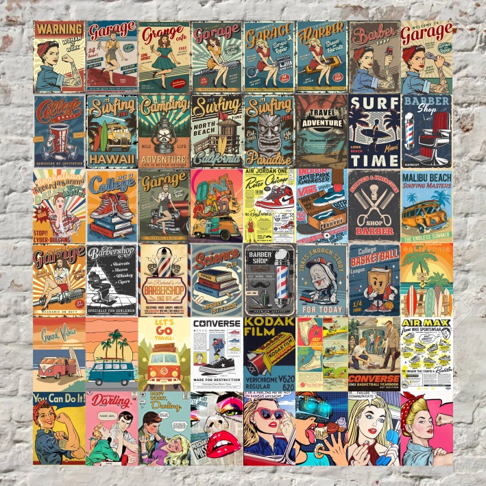 Jual Poster Retro Aesthetic Hiasan Dinding kamar wallpaper dekorasi ...