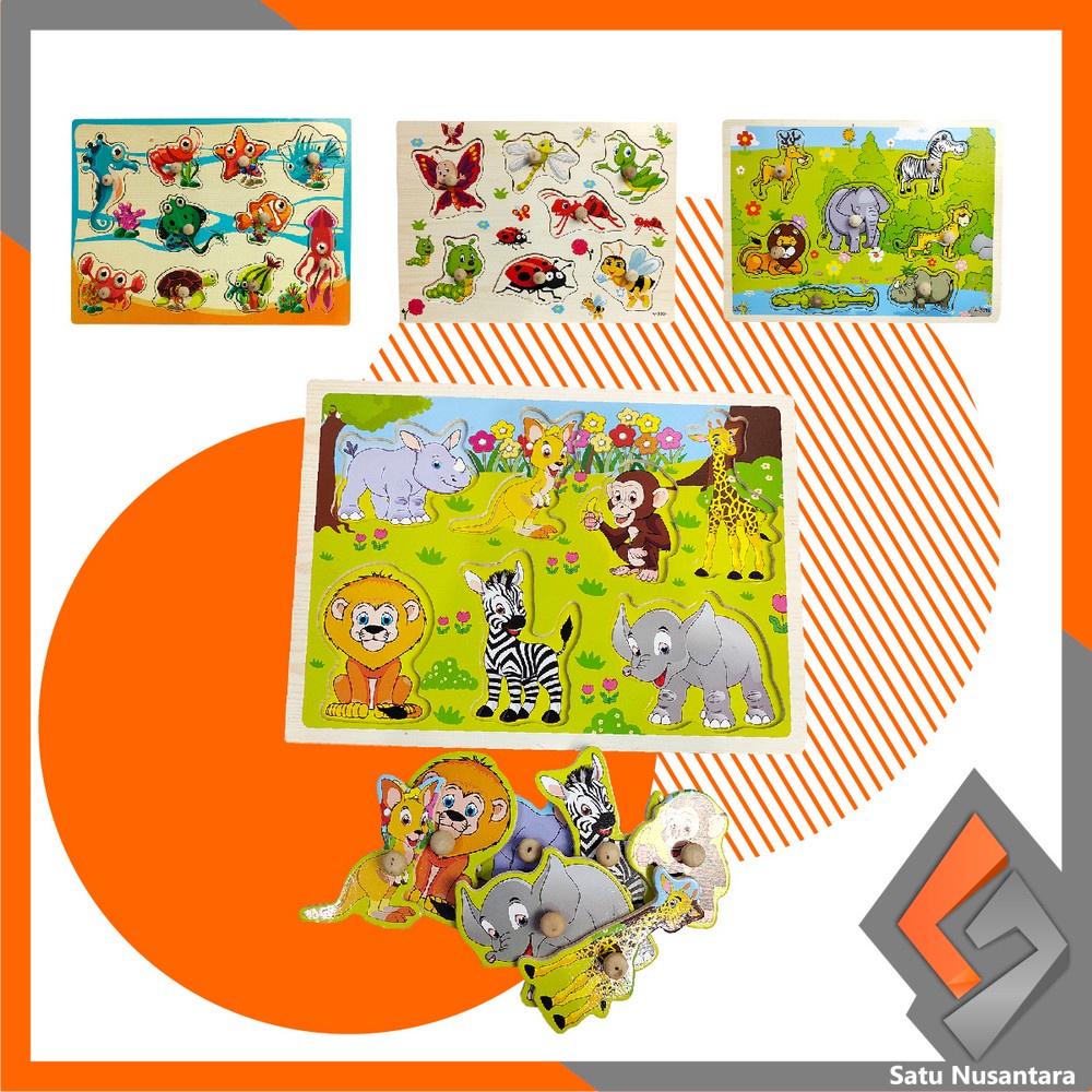 Jual SN-M302 Puzzle Kayu Mainan Edukasi Anak Balok Kayu Knob Background ...