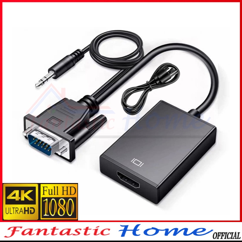 Jual Adapter VGA Input TO HDMI Output With Audio Input HD1080P Untuk PC ...