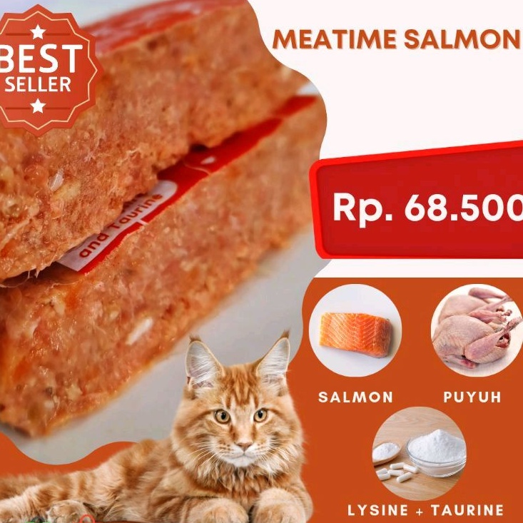 Jual Meatime Salmon Raw Food Makanan Kucing Bulu Lebat | Shopee Indonesia