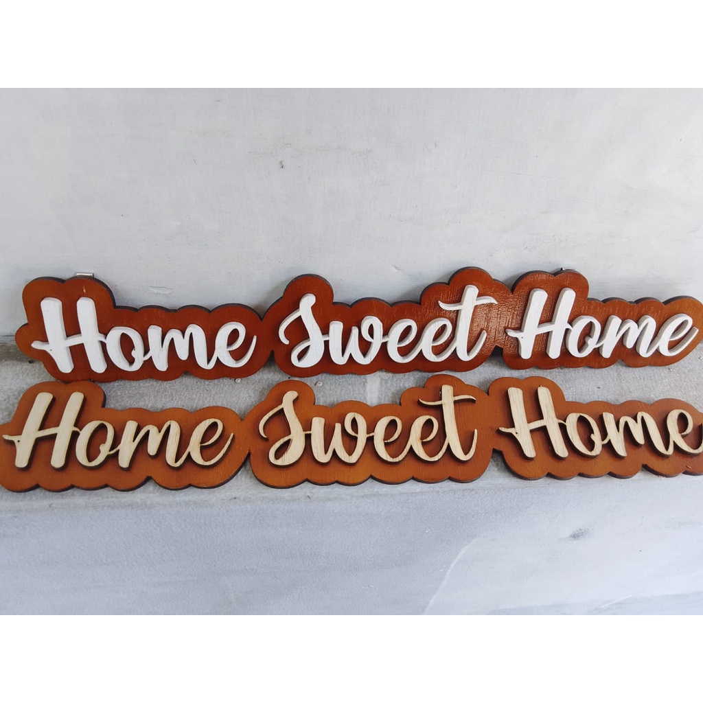 Jual Hiasan Dinding HOME SWEET HOME sign kayu - pajangan walldecor ...