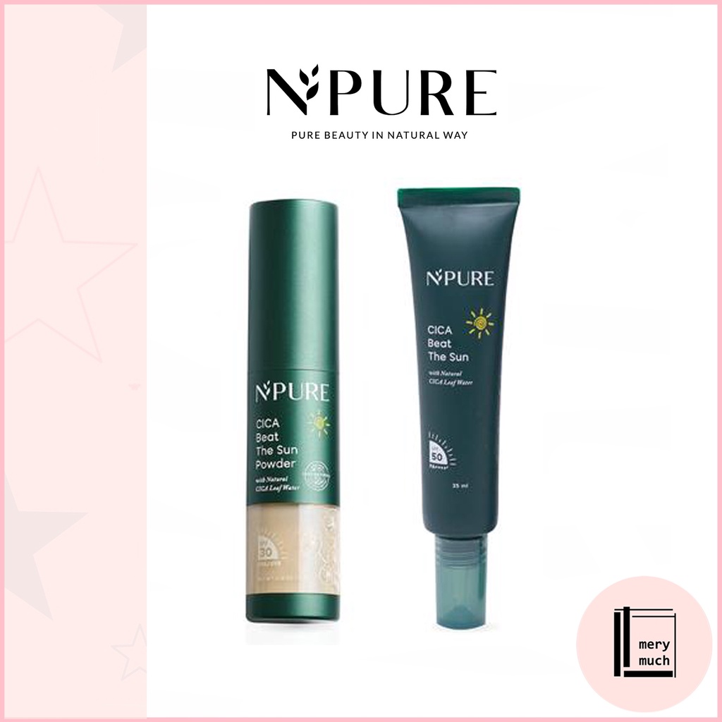 Jual NPURE Cica Beat The Sun Sunscreen - Cream & Powder | Shopee Indonesia