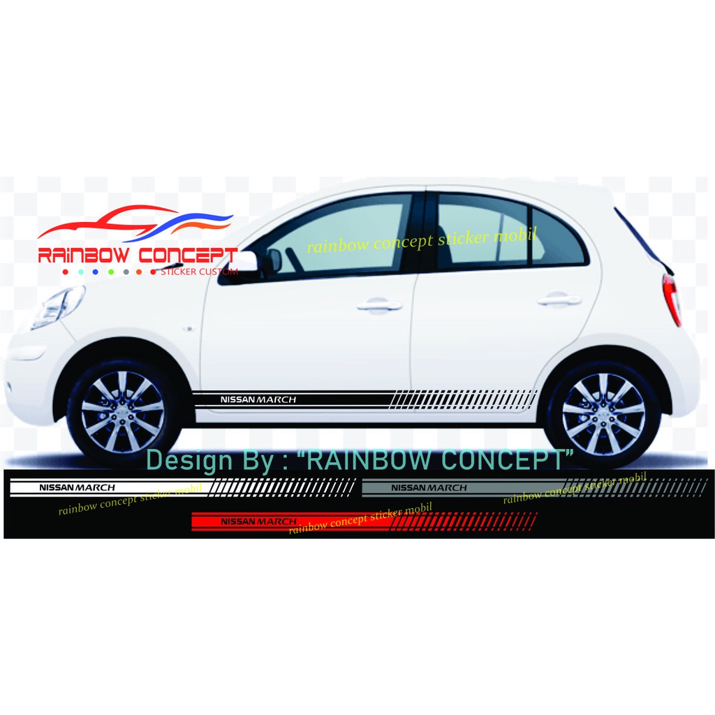 Jual Sticker Cutting List Minimalist Mobil Nissan March Stiker Striping ...