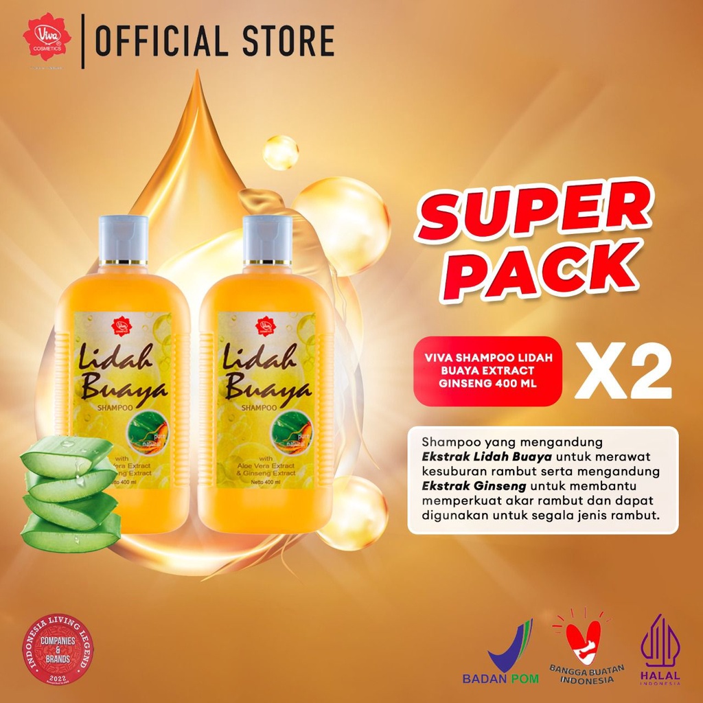 Jual [Super Pack !!!] Viva Shampoo Lidah Buaya Extract Ginseng 400 ml ...