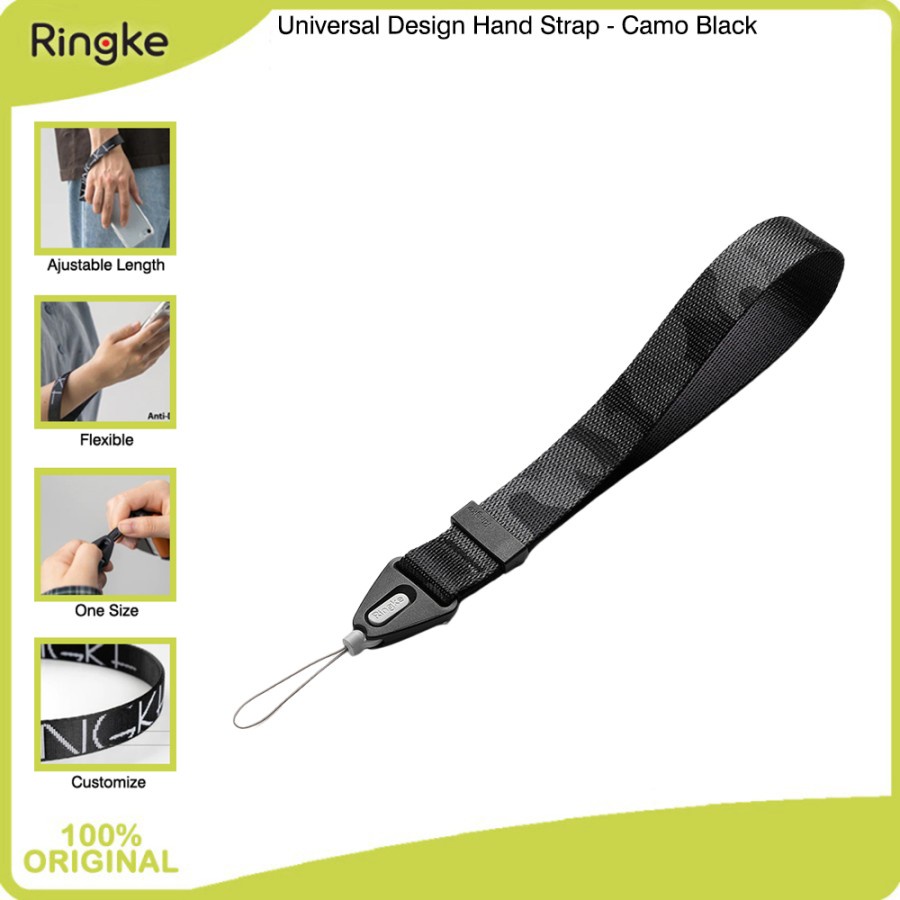 Jual Ringke Hand Strap Camo Black Tali Gantungan Handphone Nylon ...