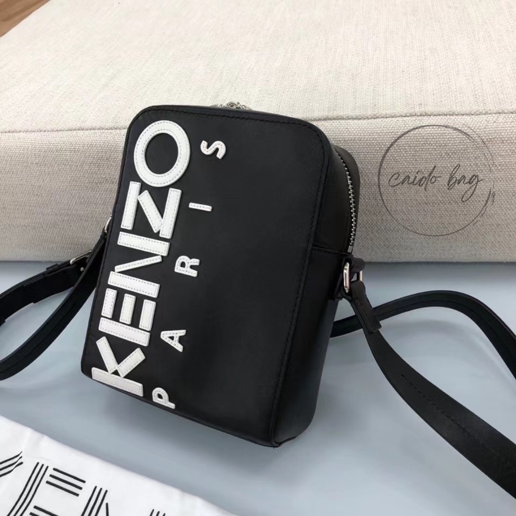 Jual TAS PRIA KENZO CROSS LOGO PARIS LARGE LEATHER LOGO CROSSBODY BAG ...