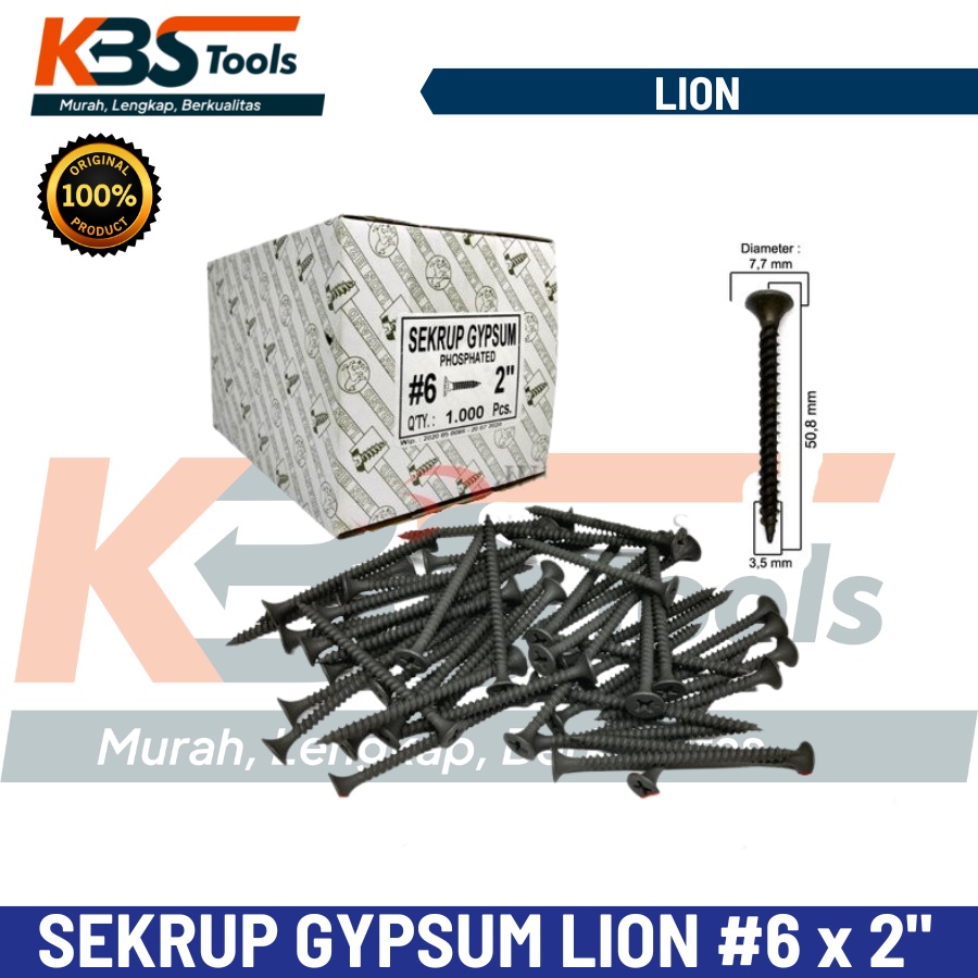 Jual Baut Sekrup Gipsum dan Kayu Merk LION 6 mm - Skrup Gypsum Tajam Drywall 1 PCS | Shopee ...
