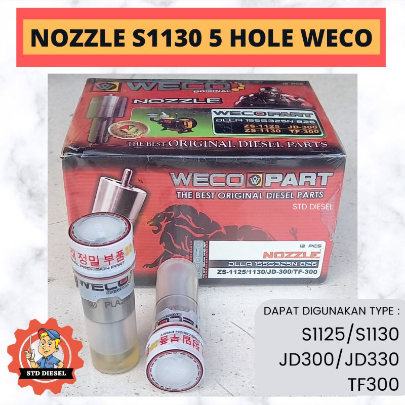 Jual NOZZLE S1125 S1130 5 HOLE 5 H 28 30 HP PK MERK WECO NOSEL ORIGINAL ...