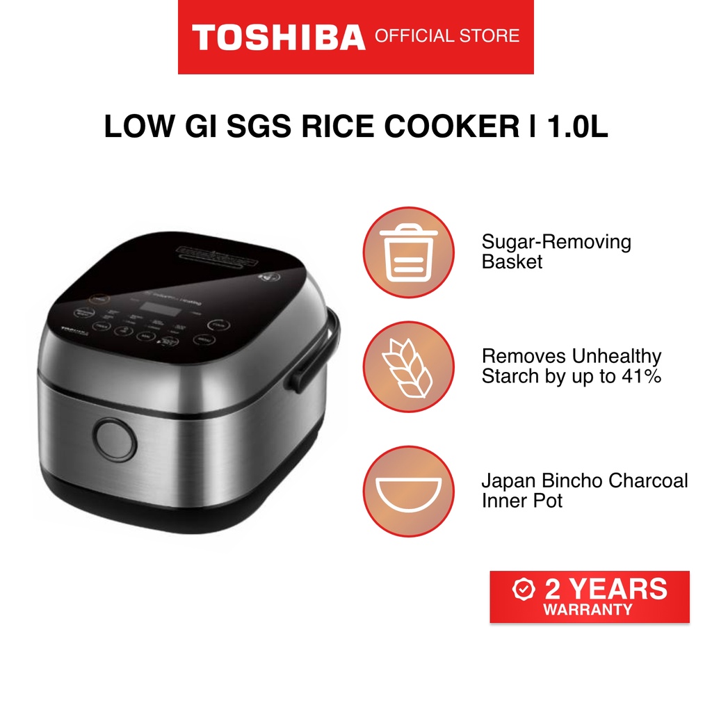 Jual Toshiba Low Sugar Induction Rice Cooker 1 Liter RC-10IRPS | Shopee ...