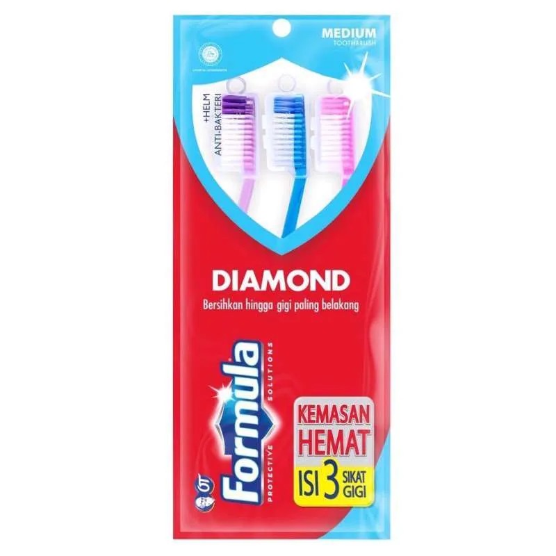 Jual SIKAT GIGI FORMULA ISI 3 FAMILY PACK TOOTHBRUSH DIAMOND TRENDY ...
