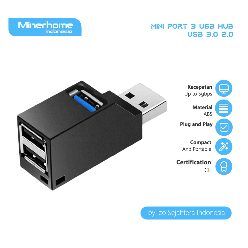Jual Mini Port USB Hub USB 3.0 2.0 Super Speed High Quality | Shopee ...