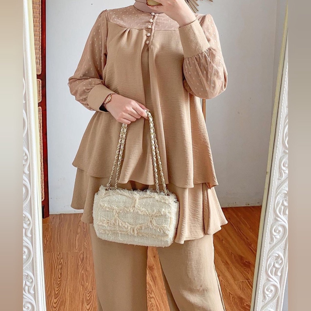 Jual One Set Tunik Golddish Daily Busui Wanita / Setcel Hana Premium ...