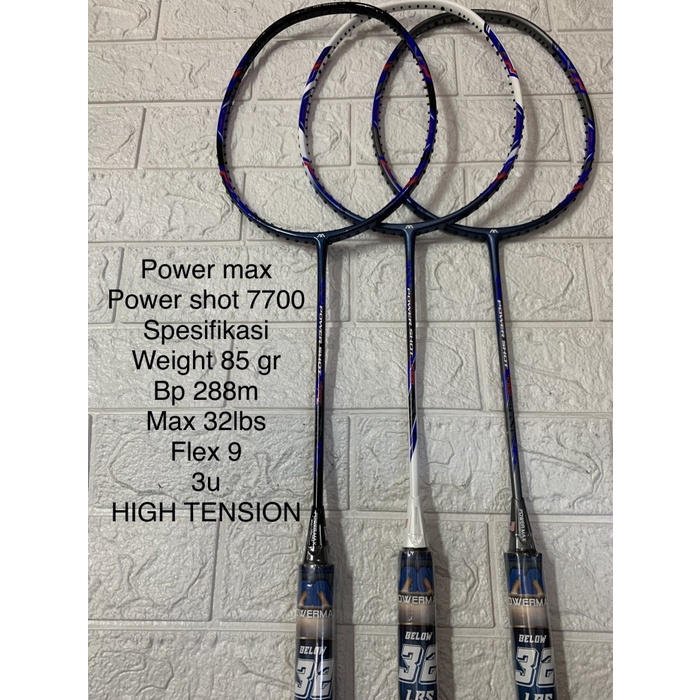 Jual Raket Raket Badminton Power Max Power Shot 7700 High Tension Kuat ...