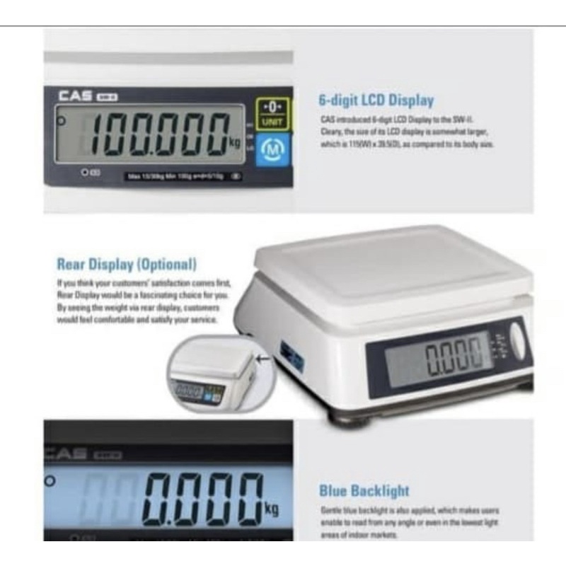 Jual Timbangan Meja Digital Cas SW II Kapasitas 3 Kg / 6 Kg / 15 Kg / 30 Kg | Shopee Indonesia