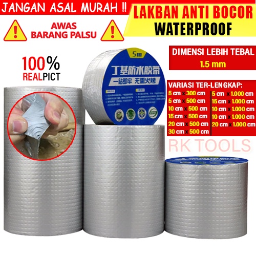 Jual Lakban Anti Bocor Anti Air Alumunium Foil Butyl Super Waterproof Tape Tambal Atap Rumah ...