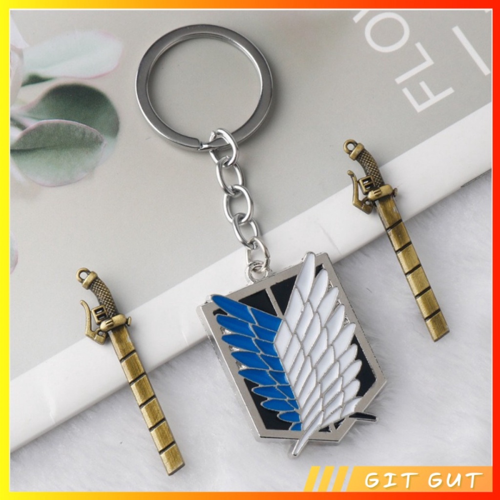 Jual Keychain Gantungan Kunci Attack on Titan Logo Symbol Detachable ...