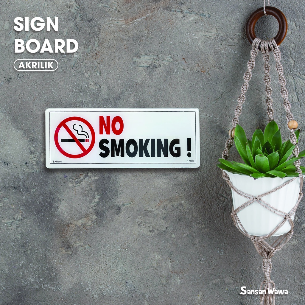 Jual Sign board acrylic NO SMOKING - Merek Sansan Wawa | Shopee Indonesia