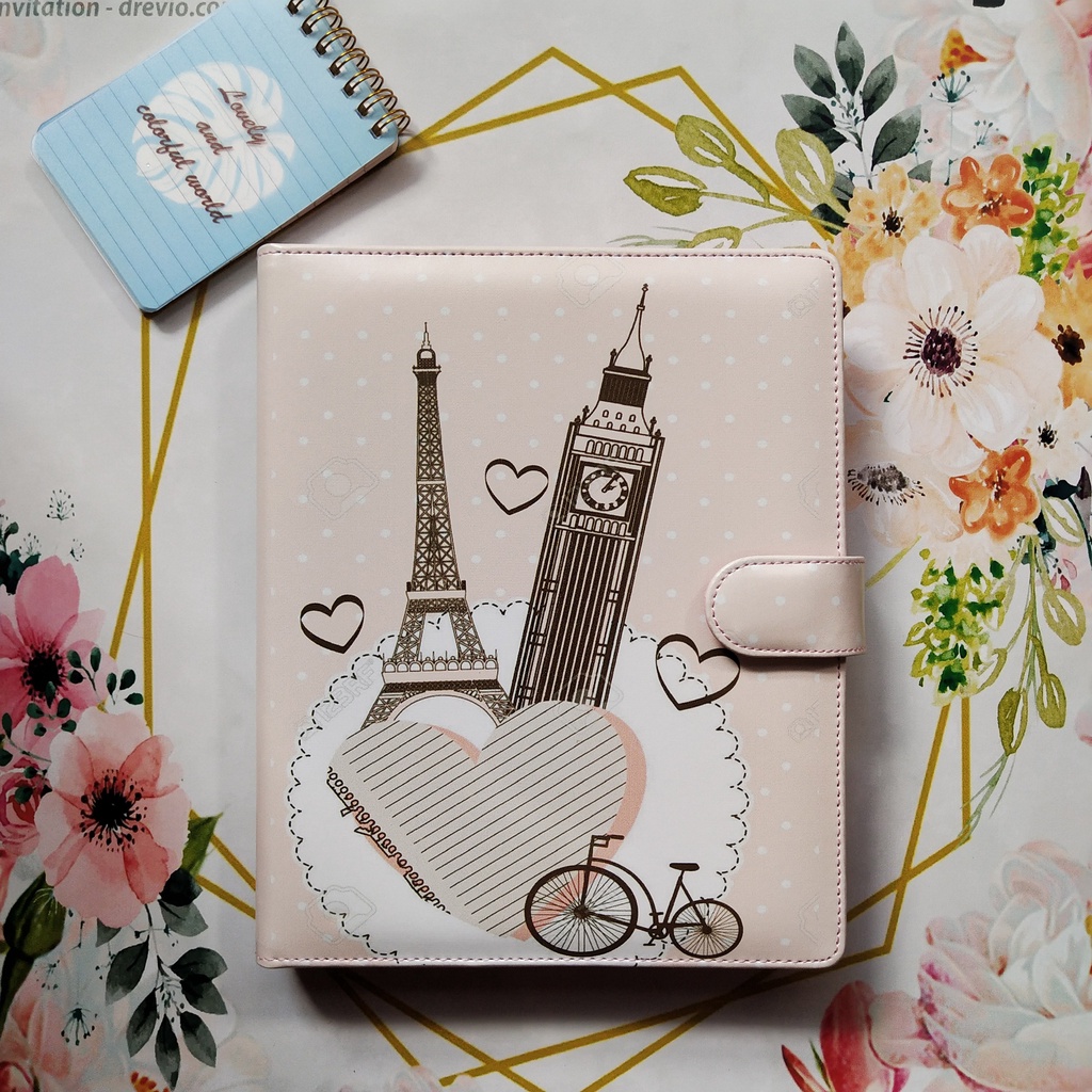 Jual Binder Motif Paris Lovers Ukuran A5 20ring Dan B5 26ring Bahan ...