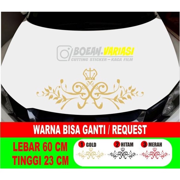 Jual Sticker Kap Mesin Mobil Gambar Mahkota Sticker Batik Mahkota ...