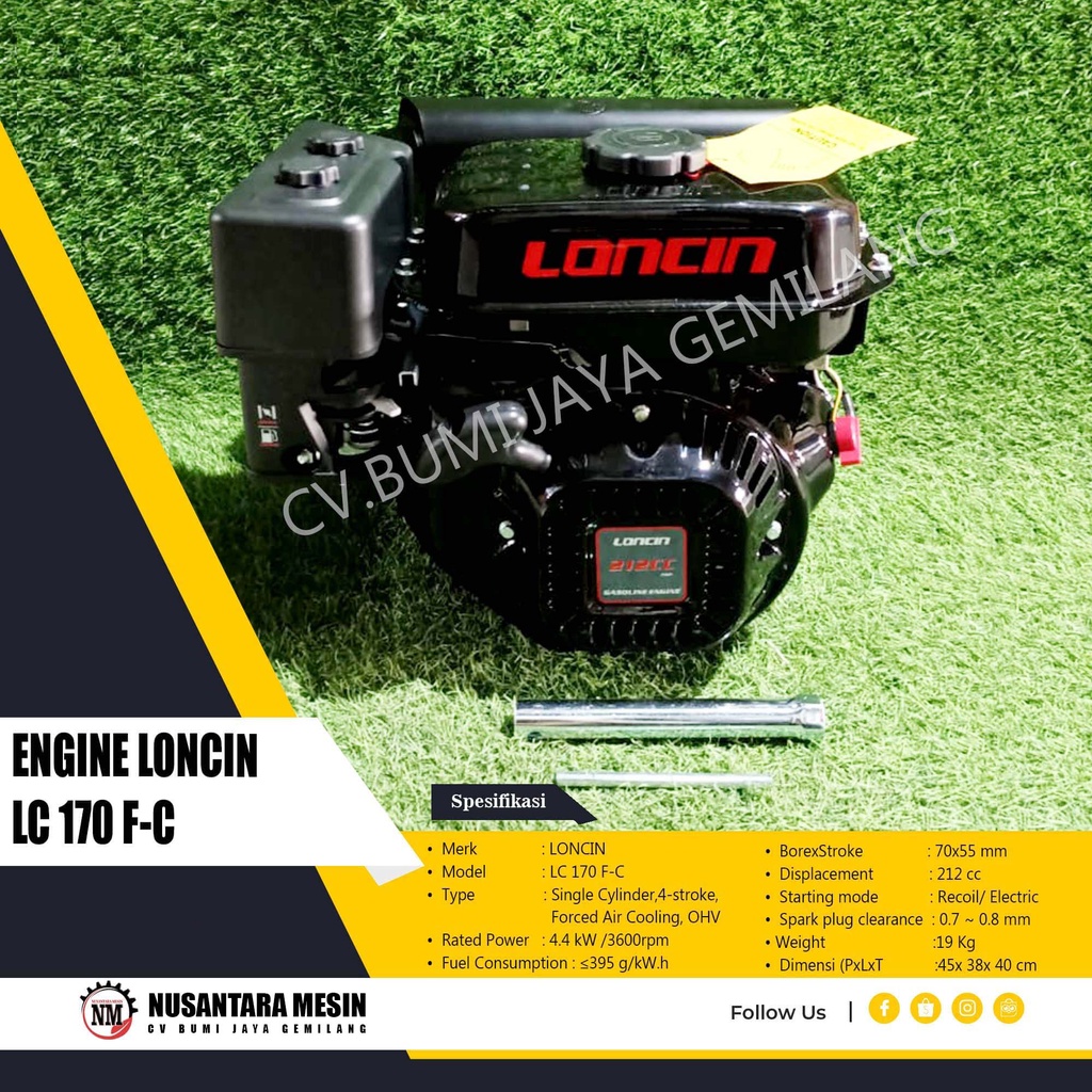 Jual MESIN PENGGERAK SERBAGUNA / ENGINE LONCIN LC 170 FC | Shopee Indonesia
