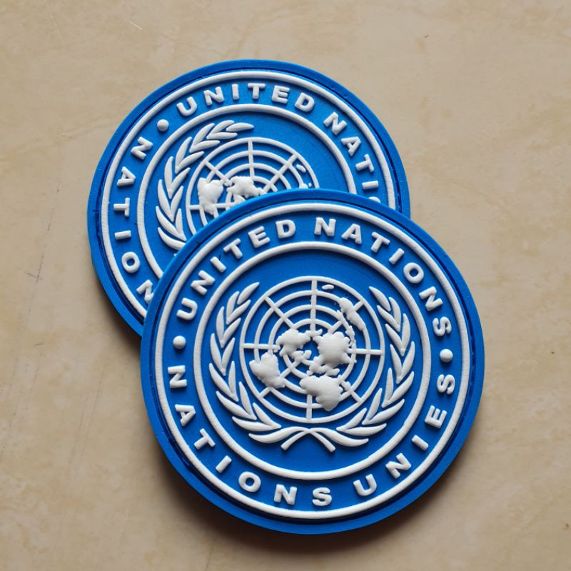 Jual patch rubber logo unifil pbb bulat - tempelan emblem karet velcro ...