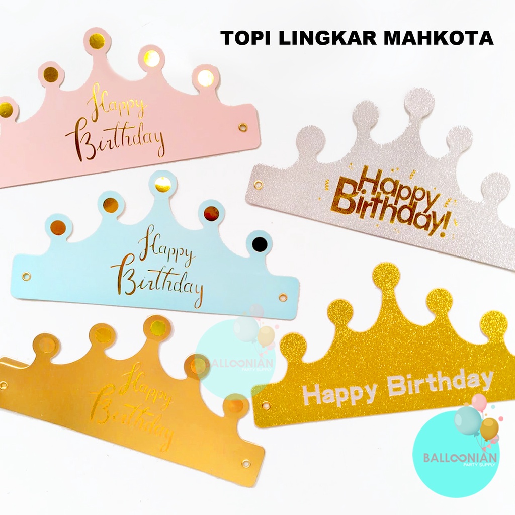 Jual Topi Lingkar Mahkota Kertas Ultah (isi 1pcs)/Paper Crown Hat ...