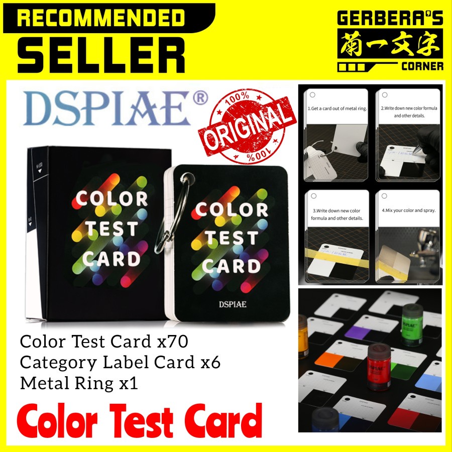Jual DSPIAE Model Paint Color Test Card CC-01 Mixing Cat Gundam Model ...