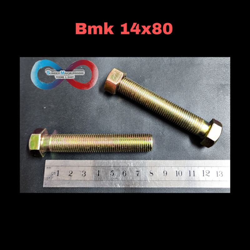 Jual baut mur kuning / bmk M 14x80 | Shopee Indonesia