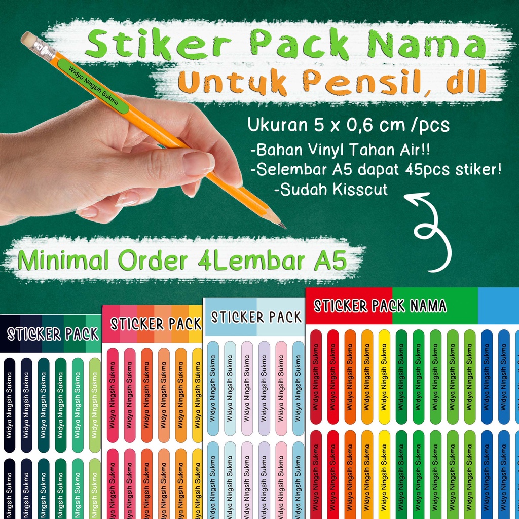 Jual [1 PAKET ISI 4 LEMBAR A5] - STIKER PACK NAMA / Stiker Pack Nama ...