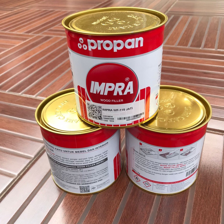 Jual CAT KAYU PROPAN IMPRA WOOD FILLER WF-115 JATI 1KILO // CAT KALENG ...