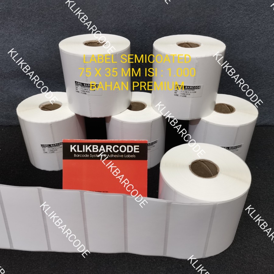 Jual LABEL BARCODE SEMCOATED 75 X 35 MM - ETIKET RUMAH SAKIT - 1000 ...