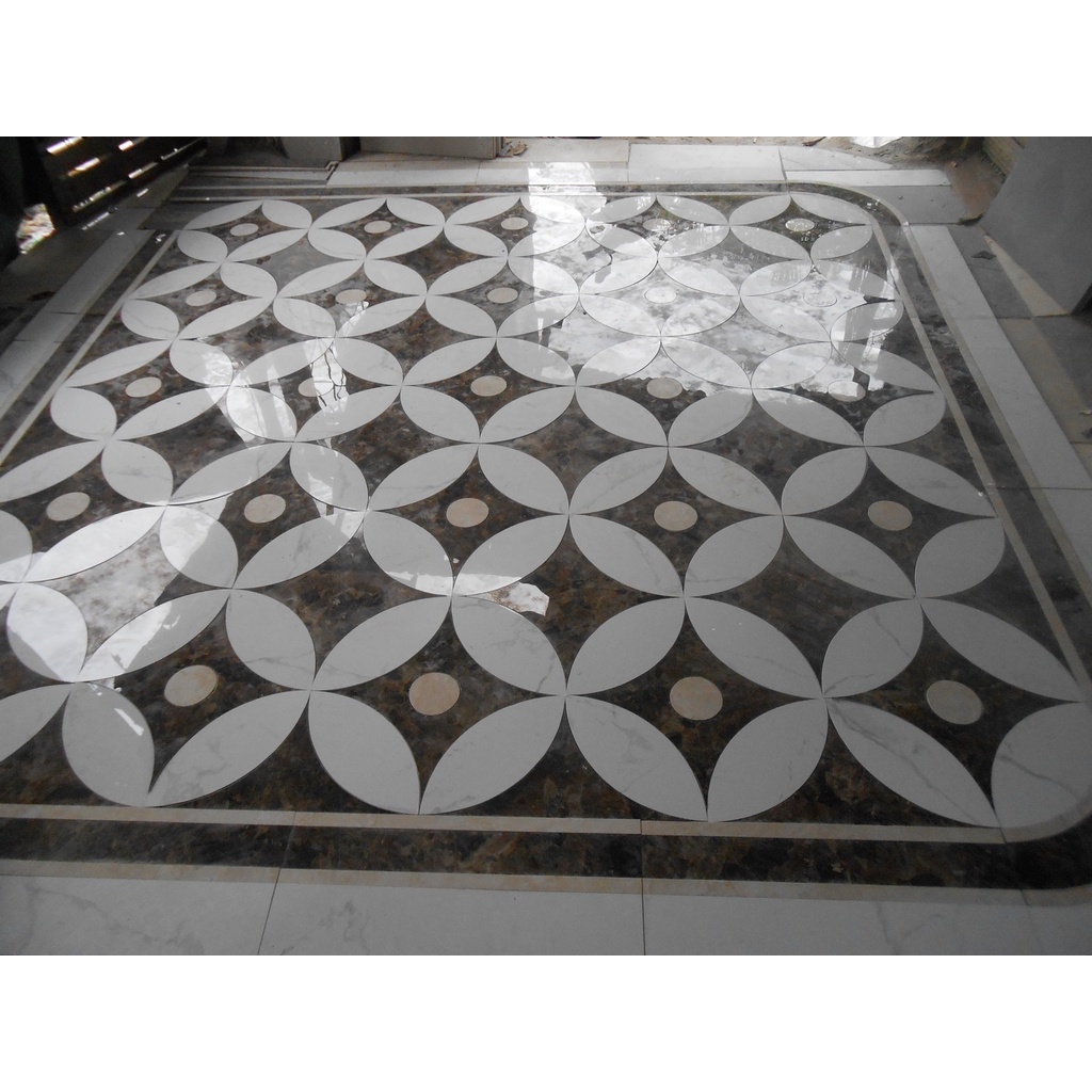 Jual granit pola mozaik design bunga - ukuran 3m x 3m | Shopee Indonesia