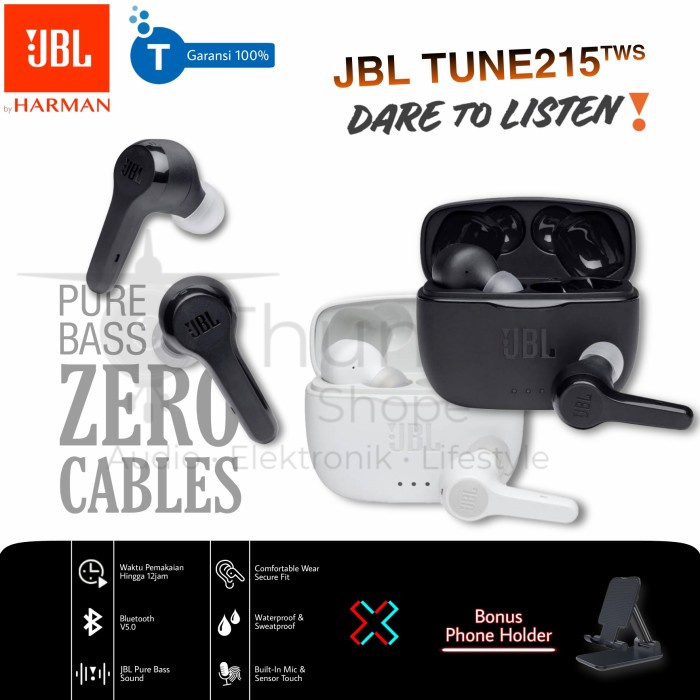 Jual JBL TUNE 215 TWS HEADSET BLUETOOTH EARBUDS WIRELESS EARPHONE PURE ...