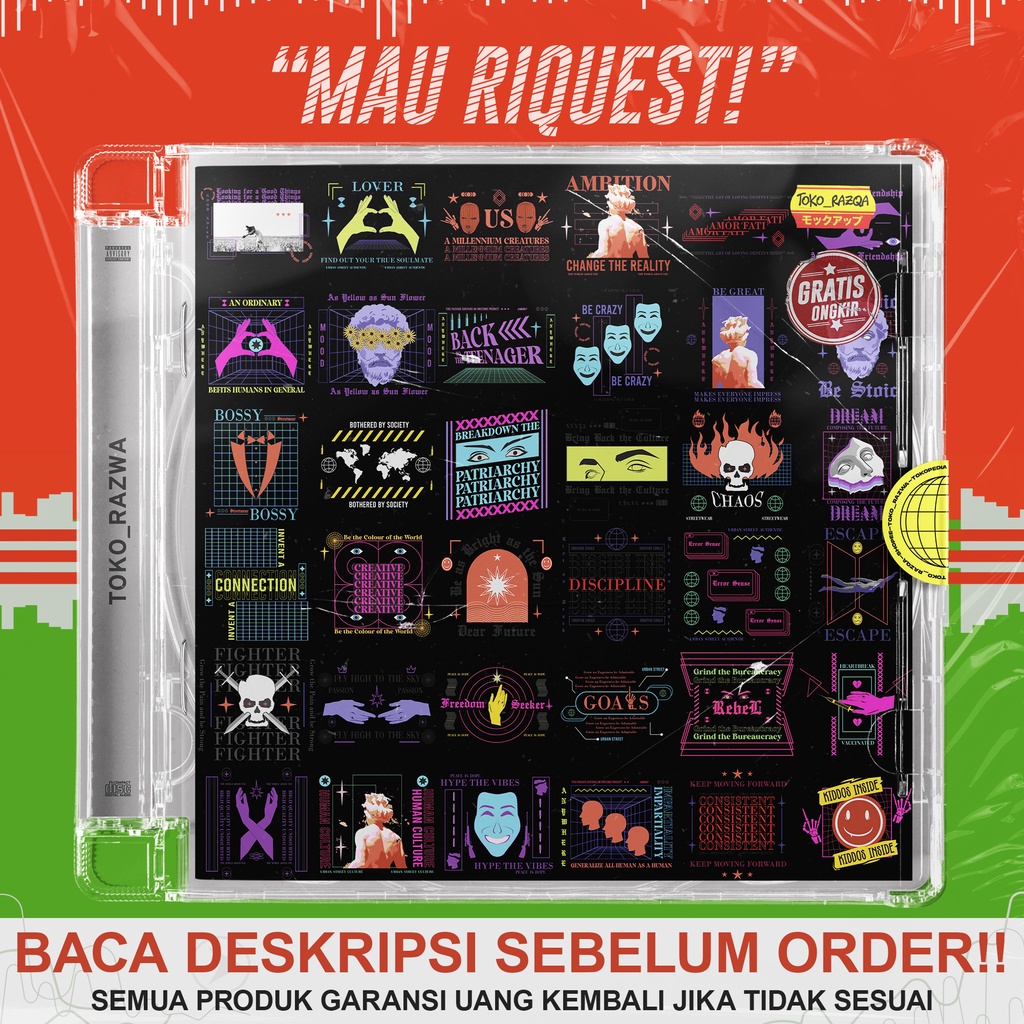 Jual 70 StreetWear T-Shirt Design - Disain Sablon DTF - DTG - STICKER ...