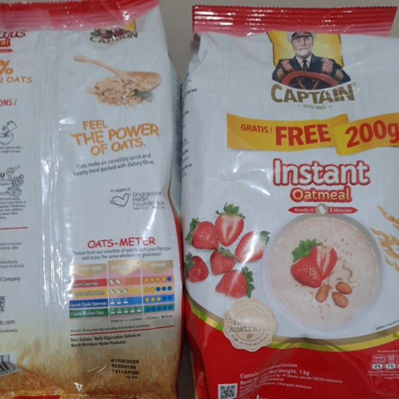 Jual instant oatmeal quaker 1200gr/kemasan baru/exp lama/harga termurah ...