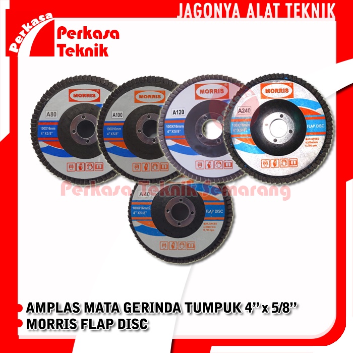 Jual MORRIS Amplas Flap Disc 4 inch Mata Gerinda Sander Tumpuk 4" Grit ...