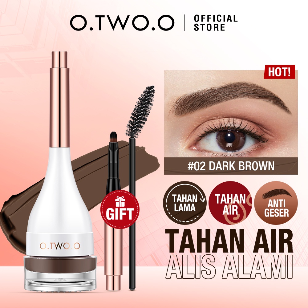 Jual O.TWO.O Waterproof eyebrow cream & powder gel pomade with eyebrow ...