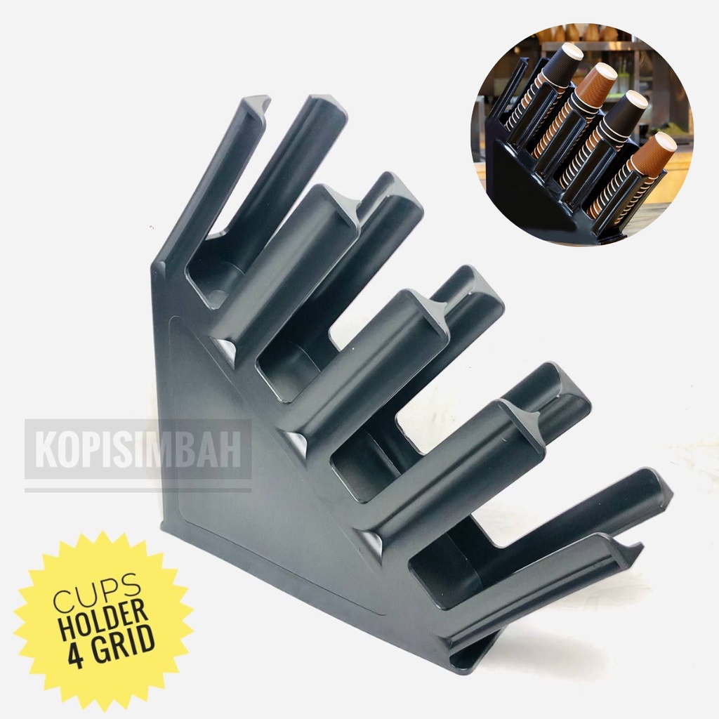 Jual Plastic Cup Holder Kapasitas 4 Grid Slot Stand Wadah Tatakan Rak ...