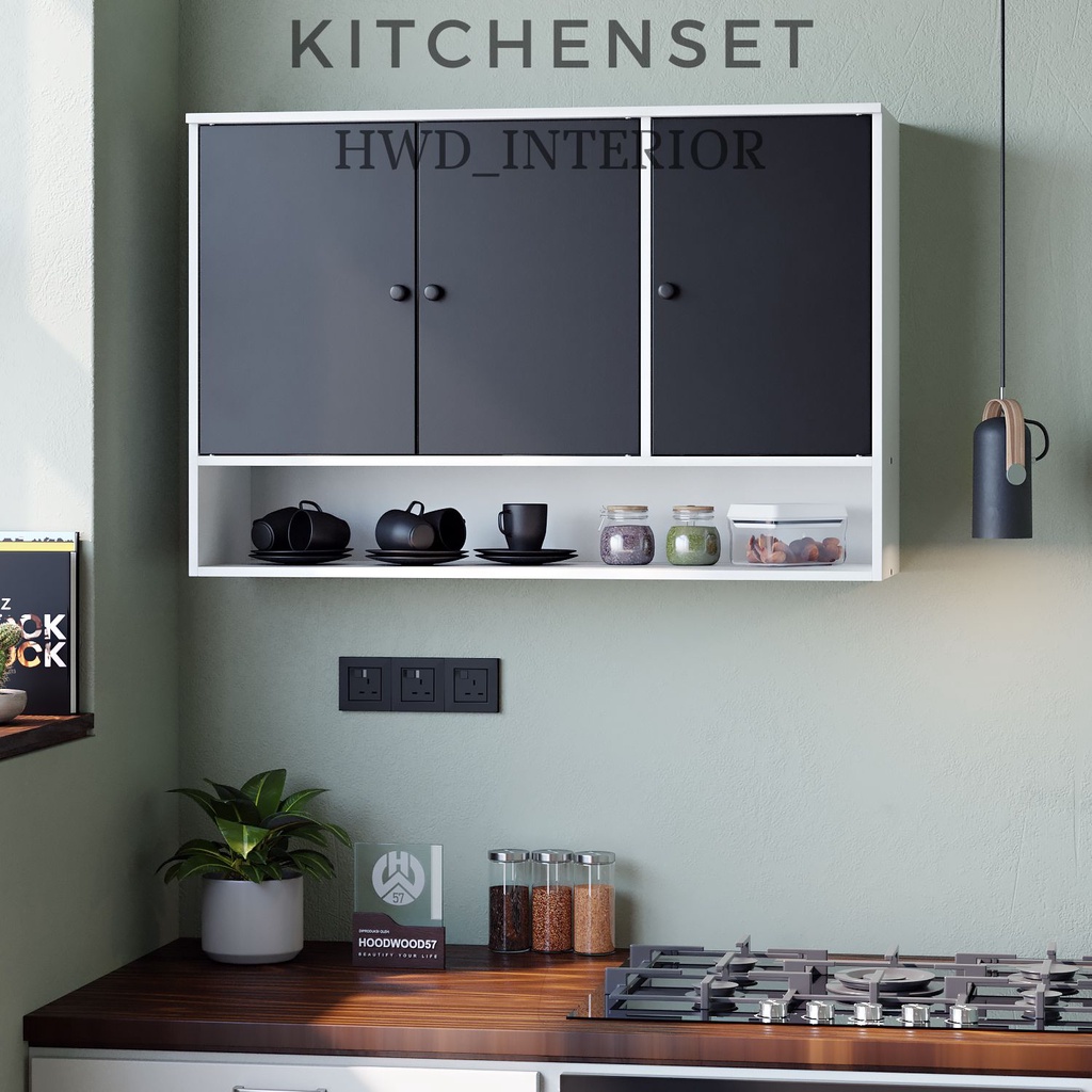 Jual Kitchen Set Atas 3 Pintu Kitchen Set Minimalis rak Dapur serbaguna tempel dinding Gantung ...