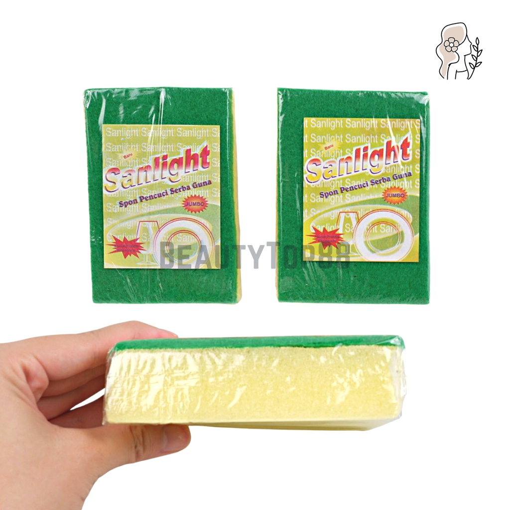 Jual Spon Cuci Piring Kuning Hijau 2 Sisi Sanlight / Sponge Spons Busa ...