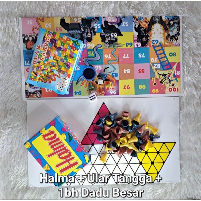 Jual Mainan Halma + Ular Tangga +1buah Dadu Besar (1paket : 2 permainan ...