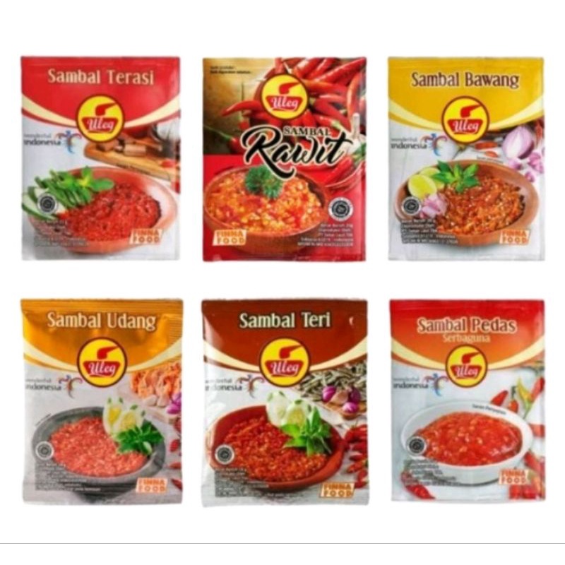 Jual Sambel Uleg Terasi Rawit Ijo Rendang Geprek Udang 20gr x 10 sachet ...